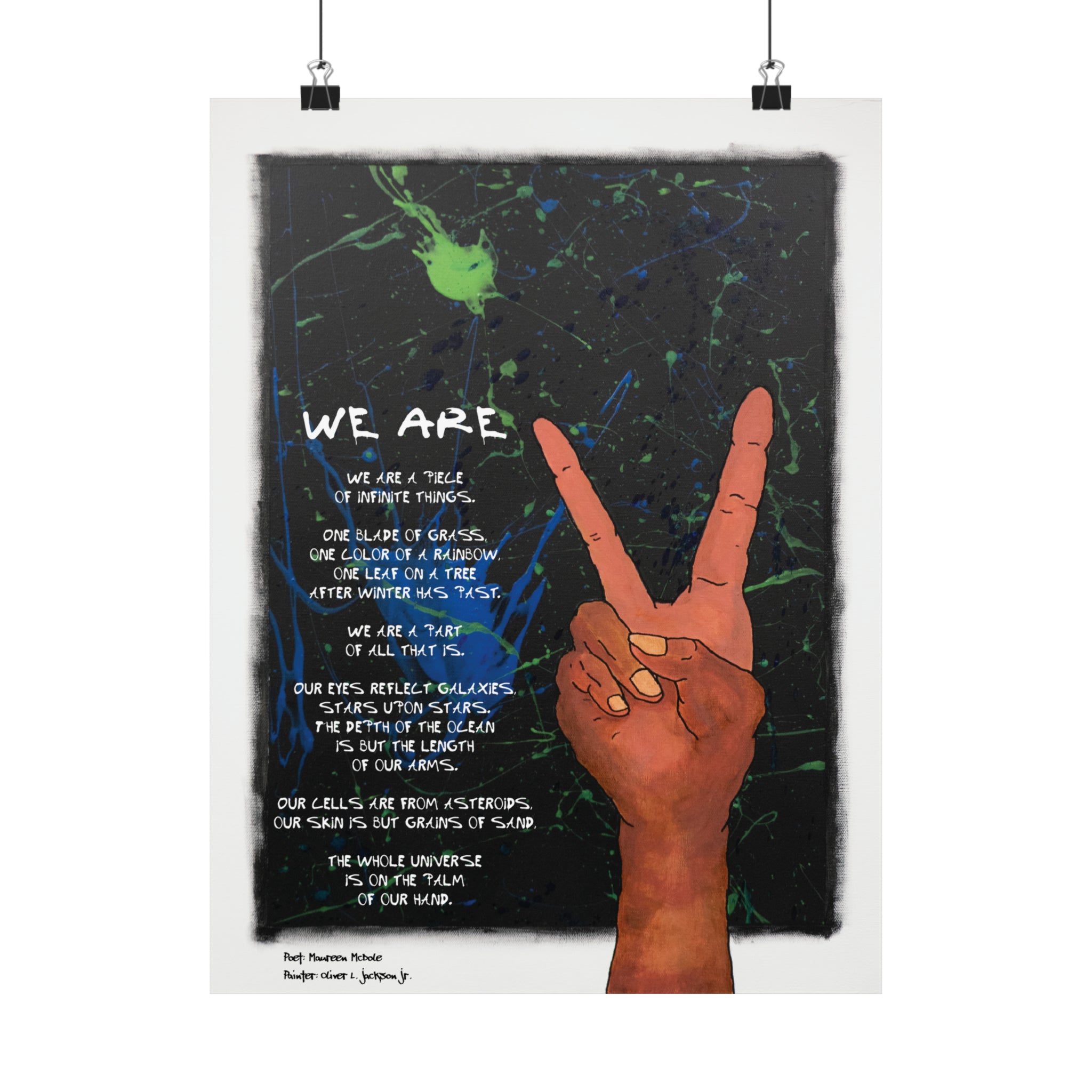 "We R Peace" w/"We Are" poem Matte Vertical Posters – Blaquejack Studios